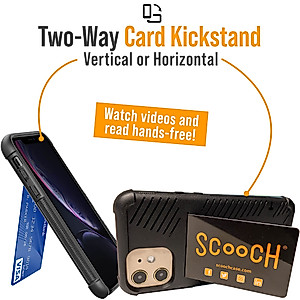 Scooch iPhone 11 Case with Card Holder, Wingmate for iPhone 11 Wallet Case with RFID Protection,10-Foot Drop Protection, Magnetic Back for Car Mounts, Black