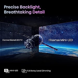 Hisense 65-Inch Class U7 Series Mini-LED ULED 4K UHD Google Smart TV (65U7K, 2023 Model) - QLED, Native 144Hz, 1000-Nit, Dolby Vision IQ, Full Array Local Dimming, Game Mode Pro, Alexa Compatibility