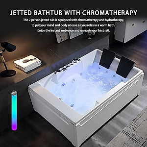 Empava Whirlpool Bathtub Massage Soaking SPA Chromatherapy Jets Tub Model 2021 72JT367