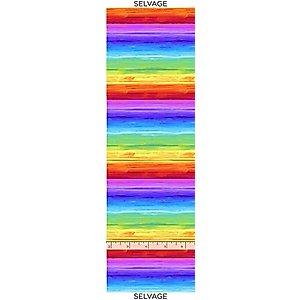 Cotton Fabric for Sewing, Embroidery and Quilting 100% 44/45` Wide Blender c - Rain Blossom Rainbow Watercolor Stripe Yard