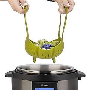 Zavor Silicone Steamer Basket & Strainer for 6Qt & Larger Pressure Cookers, Multicookers, Instant & Stock Pots | BPA-free, Non-scratch Pressure Cooker Accessories Collection, Green (ZACMISB22)