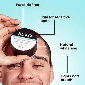 BLAQ Teeth Whitening Charcoal Powder - Natural Tooth Whitening for Sensitive Teeth - Charcoal Teeth Whitening Powder - Activated Charcoal Tooth Whitener - 30g/1oz