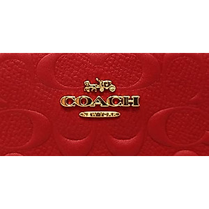 COACH Women's Corner Zip Wristlet (Embossed Leather - 1941 Red)