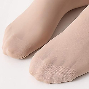 FITU Women's 12 Pairs Nylon Ankle High Tights Hosiery Socks (6 Black 6 Beige)