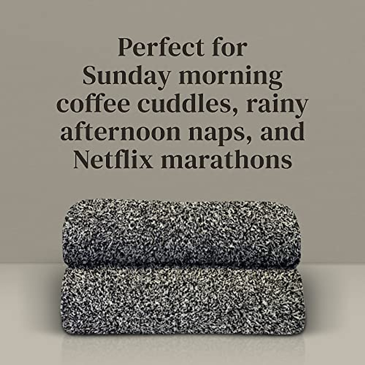 Big Blanket Co® Premier Plush™ Black Heather | Ultra-Plush Fluffy Blanket | 100 Square Feet | Breathable, Microfiber Blanket That Wraps You in Cloud-Like Comfort | Blankets That Redefine King-Size