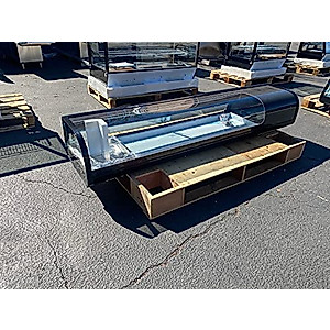 Refrigerated Sushi Display Cooler Case Countertop Black Color 5 Pan Commercial Refrigerator ; LED Lighting; 72" Wide NSF ETL -RTS-132B