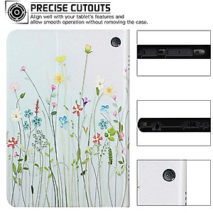 Pudazvi Case for Amazon Kindle Fire HD 8 Tablet Case,Fire HD 8 Plus Tablet Case(Fits Both 12th/10th Generation, 2022/2020 Release),Ultra Slim Multi-Angle Viewing Auto Wake/Sleep,Flower Grass 03