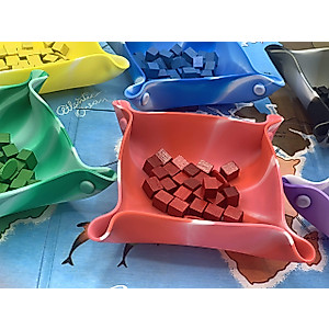 Luck Lab Board Game Storage Bowls, 6-Pack | Folding Tray Accessory Holds Tabletop Bits, Chits, Pieces | Swirl Colors | Bonus Storage Bag