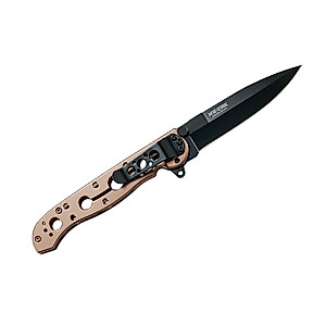CRKT M16-03BK EDC Folding Pocket Knife: Everyday Carry, Black Sandvik 12C27 Steel Blade, Liner Lock, Bronze Aluminum Handle, 4-Position Pocket Clip