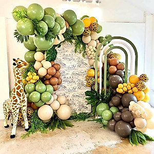 Retro Tan Balloons Different Sizes Cocoa Balloons 12 Inch 5 Inch 80 Pcs Tan Brown Balloon Garland for Happy Birthday Baby Shower Woodland Party Decorations