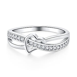 STARCHENIE Infinity Heart Ring for Women 925 Sterling Silver Size7