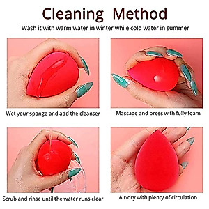 BEAKEY 5 Pcs Makeup Sponge Set, Foundation Blending Beauty Sponge, Flawless for Liquid, Cream, and Powder, Multi-colored Makeup Sponges
