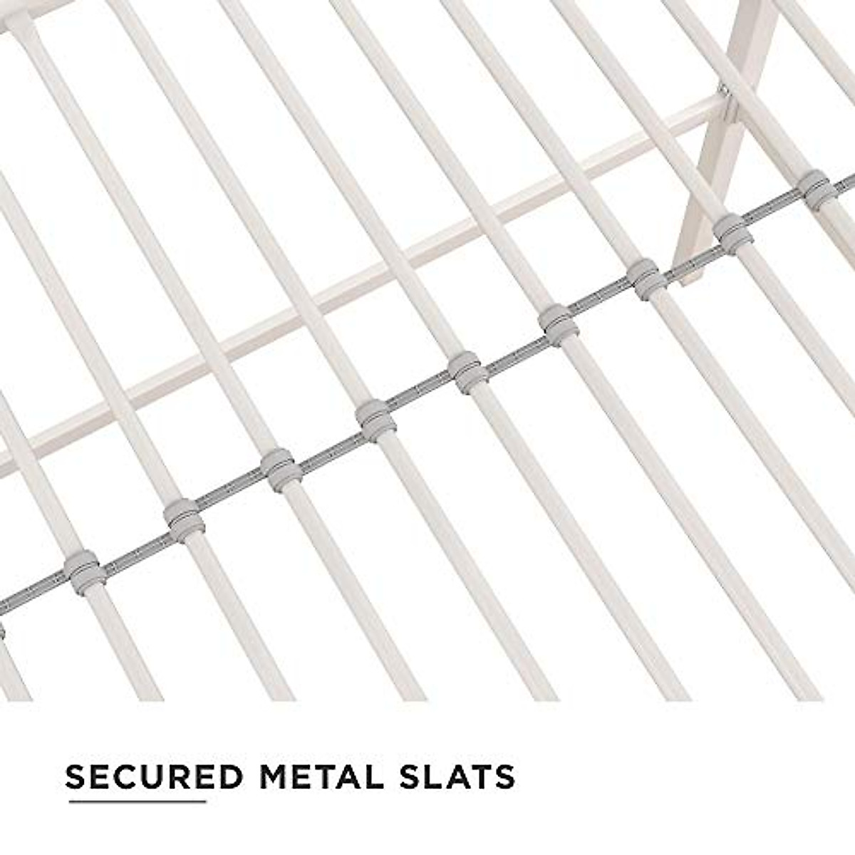 DHP Tiffany Metal Storage Bookcase, Twin Bunk Bed, White Loft