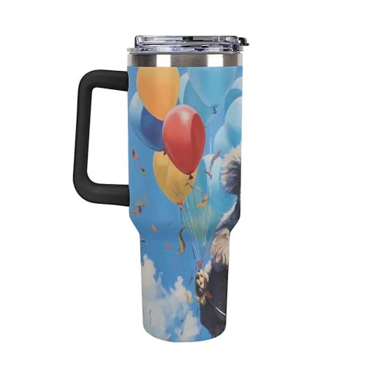 Koalas Balloons in Sky 40 Oz Stainless Steel Cup Travel Tumbler with Handle and Straw Lightweight Coffee Mug for Home Office