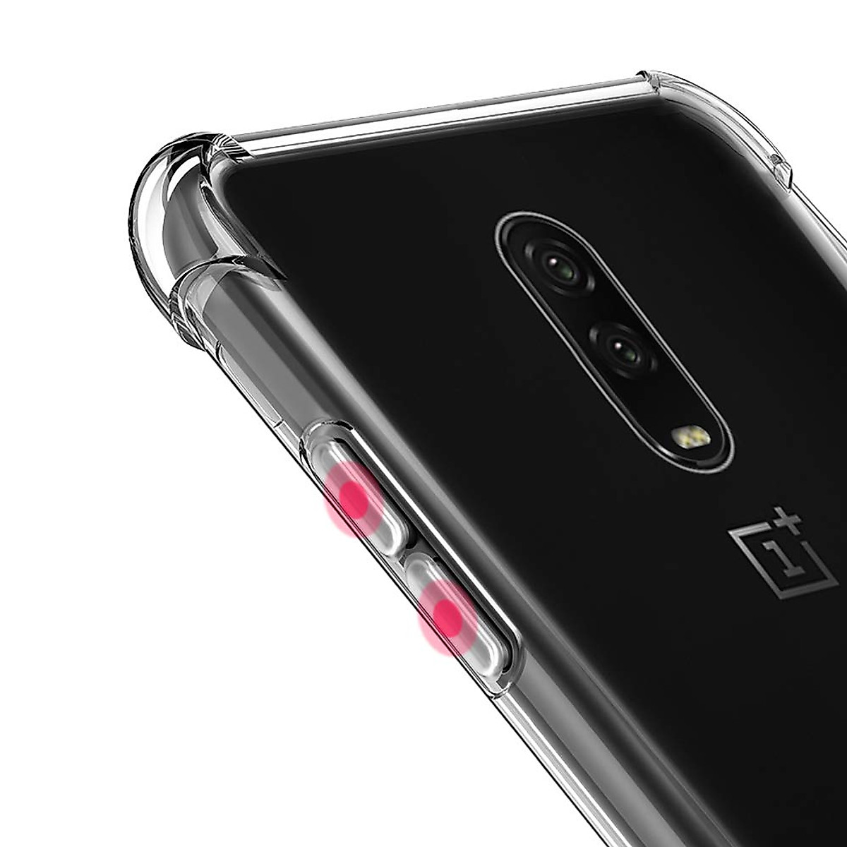 Hually Case for OnePlus 6T, OnePlus 7 Case, Crystal Clear TPU Gel Silicone Bumper Shockproof Protective Fiber Design Phone Protector Cover for OnePlus 6T/ 7