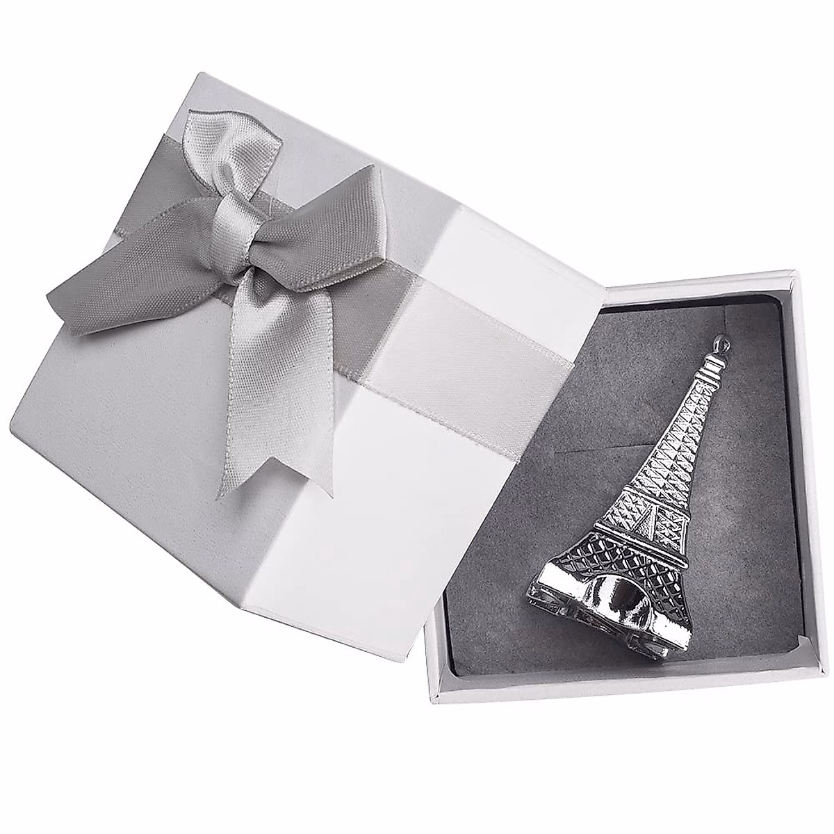 64GB Tower USB Flash Drive with Gift Box, Leizhan Tower Shape Metal Thumb Drive Memory Stick Creative Gift Pendrive Zip Drive, Silver