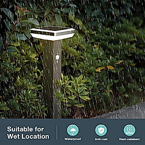 Lustrlach Solar Pathway LED Lights 24in,Motion Sensor Solar Landscape Lighting Outdoor Waterproof,Modern Bollard Lights Garden Lamp Stainless Steel 3000K for Walkway,Driveway,Step, Patio