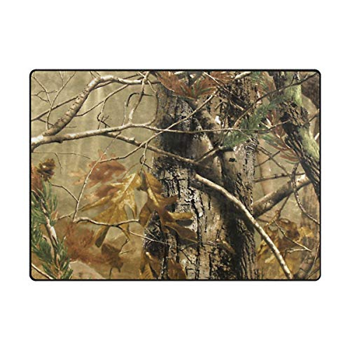 Hunting Camo Area Rug 5'x 7', Educational Polyester Area Rug Mat for Living Dining Dorm Room Bedroom Home Decorative