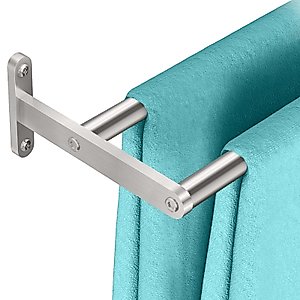 Double Towel Bars, Taaji 24 Inch Bath Towel Rack for Bathroom, Stainless Steel Wall Mounted Double Towel Rods Long Bar, Towel Rail Hanger for Bathroom Wall, Brushed