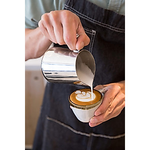 Fellow Eddy Steaming Pitcher - Milk Frother Pitcher with Fluted Spout, Premium Barista Tools for Precision Latte Art, 18/8 Stainless Steel, Polished, 18oz Jug