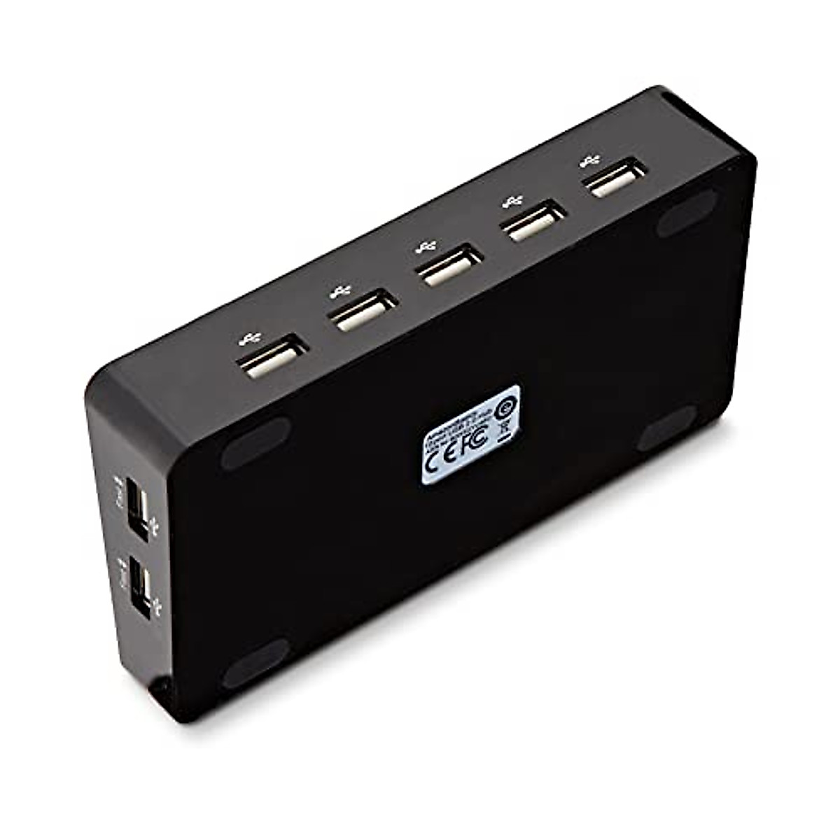 Amazon Basics 10 Port USB 2.0 Hub, 5-Pack For Tablets, BLACK