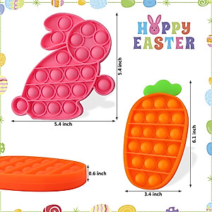 HFATMOS Bunny Pop Fidgets Toys, Silicone Push Pops, Carrot and Rabbit Push Pop, Bubble Fidget Toy for Kids Teens & Adults Rainbow Popper Gifts Poppers Figetget Boys Girls Toddler Toys