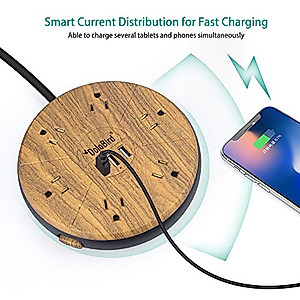 Power Strip Surge Protector 6 AC outlets with 3 USB Ports Charging Station Long Extension Cord Right Angle Flat Plug Widely Spaced Multi Outlets Circuit Breaker Safeguard for Home,Office, Dorm Room