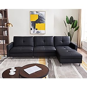 Gold Sparrow Davenport Sectional, Black