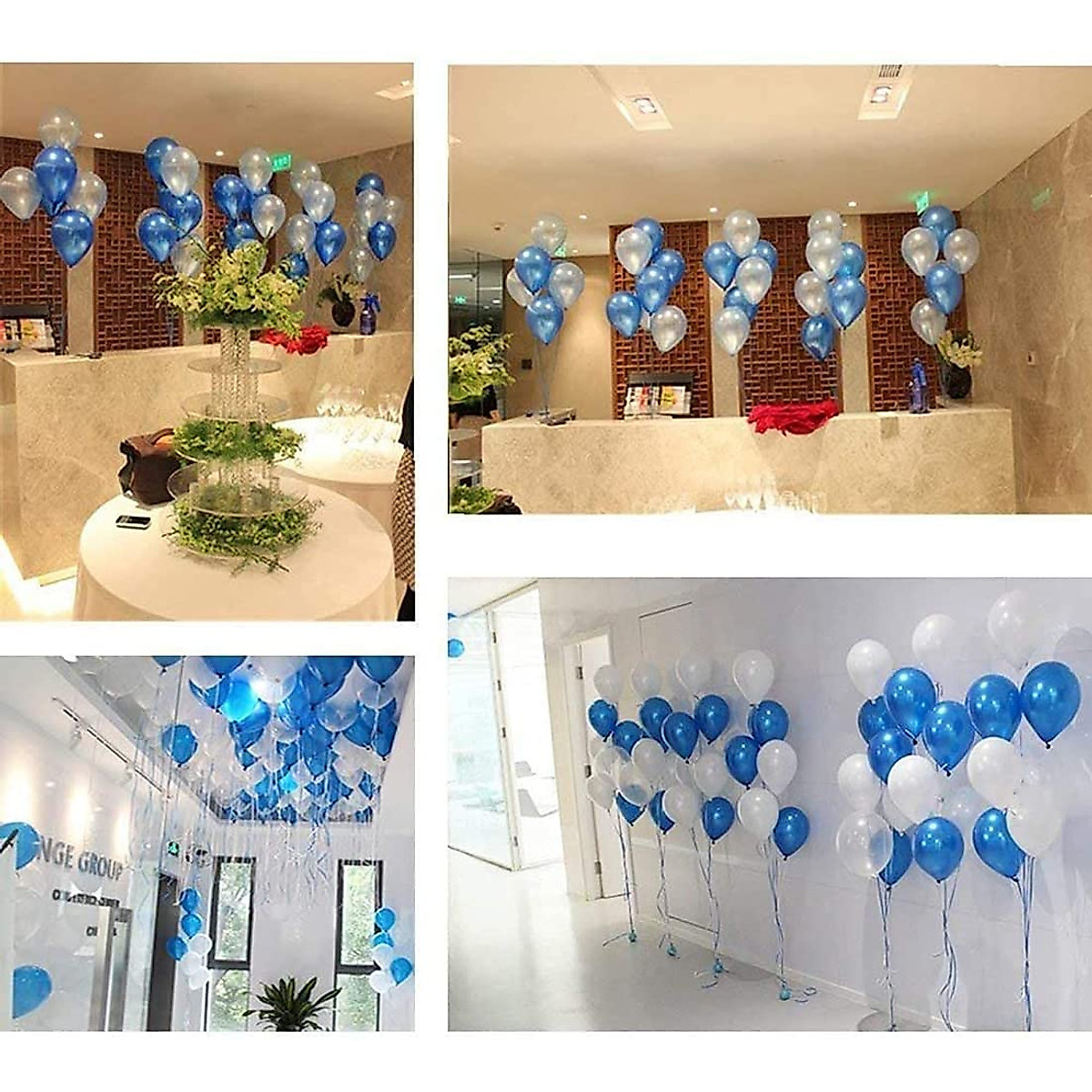 Blue Birthday Party Decorations Set with Blue Happy Birthday Balloons Banner, Confetti and Latex Balloon, Heart Star Foil Balloon, Foil Fringe Curtain for Blue Theme Birthday Party Supplies