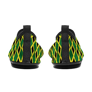 Womens Mens Quick Dry Water Shoes Summer Jamaica Jamaican Flag Barefoot Aqua Sneakers for Beach Swim Surf