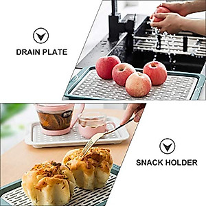 HEMOTON Food Drain Tray Japanese Style Drinks Dishes Utensil Drainboard Drying Plate Plastic Drip Holder Storage Rack for Home Kitchen 29X19. 7CM