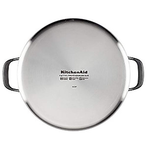 KitchenAid 5-Ply Clad Polished Stainless Steel Stock Pot/Stockpot with Lid, 8 Quart