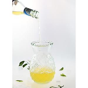 2PCS Pineapple Glasses, Prefdo 20 Ounce/570ml Fun Cocktail Jars Tiki Cups for Bar, Party