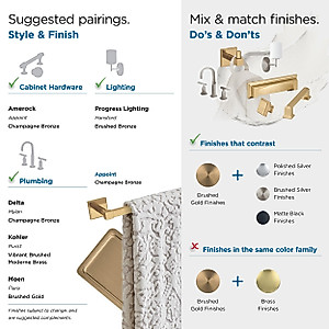 Amerock BH36070CZ | Champagne Bronze Single Robe Hook | 1-7/8 in. (48 mm) Length Towel Holder | Appoint | Towel Hook for Bathroom | Bathroom Hardware | Bath Accessories