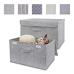 GRANNY SAYS Storage Bins with Lids, Fabric Storage Boxes, Closet Organizers and Storage for Clothes Large Storage Boxes for Organizing Wire Shelves Closet Bookshelf, Gray, 2-Pack