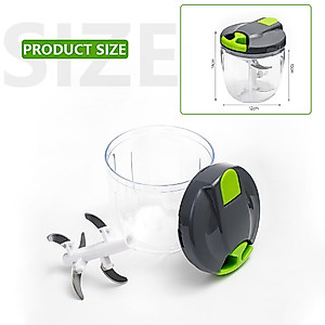 Sifenma Manual Food Processors & Chopper with Cover and Handle, Manual Onion Chopper Slicer Cutter, Vegetable Chopper, Suitable for Garlic Carrots Onions Peppers Fruits Mincing.（900ML）