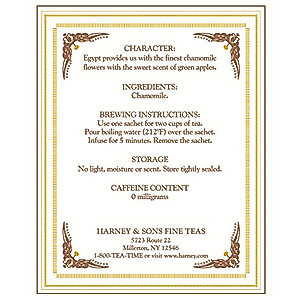 Harney & Sons Chamomile Herbal Tea, Classic Tin, 20 Sachets, white