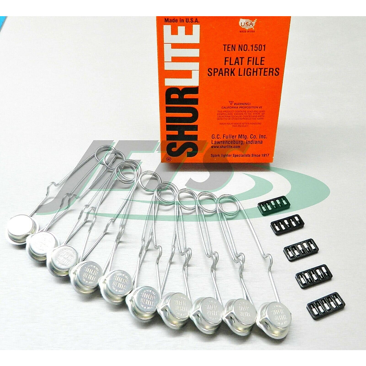 JTS 10 Shurlite Single Strikers Spark Lighters with 25 Flints Welding Torch Igniters