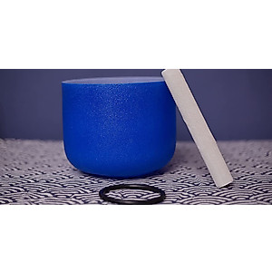 Indigo A Note Crystal Singing Bowl Pineal Chakra 8 inch with Free O-Ring Glue Hammer or Plastic rod wrapped in Sheepskin included For Promotes Peace Chakra Healing and Mindfulness