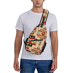 ROSIHODE Cute Native American Sling Backpack Casual Indian Chest Bags Crossbody Travel Hiking Daypack For Women Men