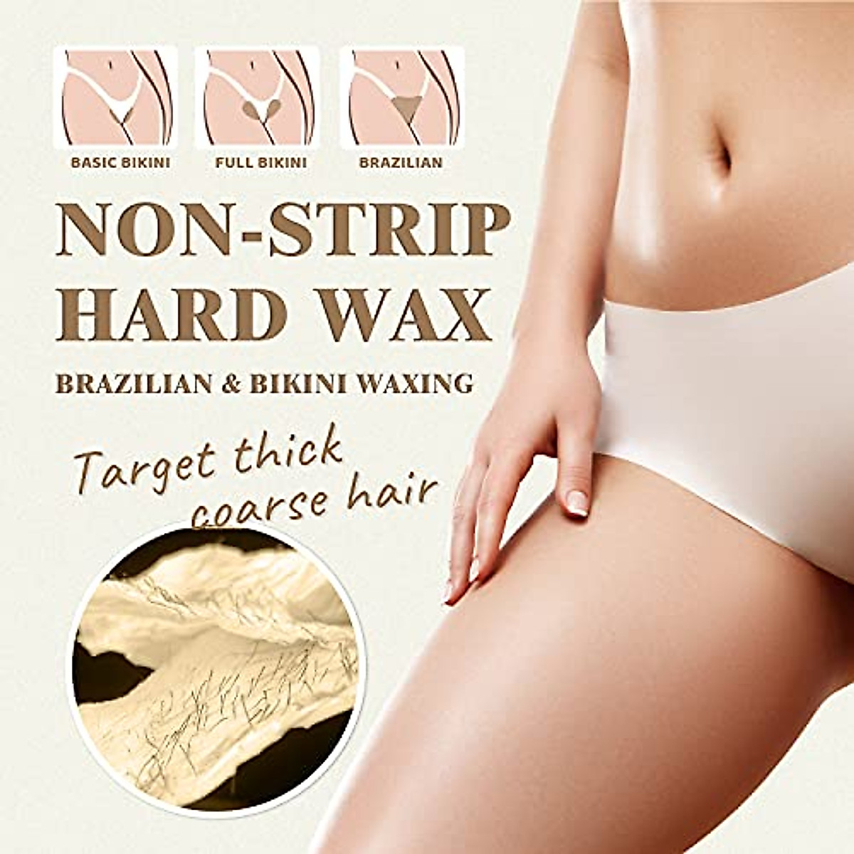Maxpearl 1lb Hard Wax Beads Refill, Sensitive Skin Friendly Hair Removal Wax Beans, for Delicate Areas - Eyebrows, Face, Armpits, Brazilian Bikini Line, Non Strip Wax with 10 Application Sticks