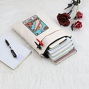 TOBGBE The Writer Tarot Card Bag Book Lovers Gifts Writer Book Sleeve Reader Book Covers for Soft Cover Books Bookish Book Pouch (The Writer)