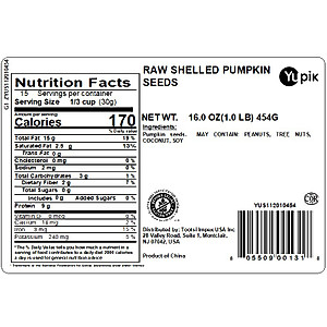 Yupik Raw Shelled Seeds, Pumpkin Seeds/Pepitas, 1 lb