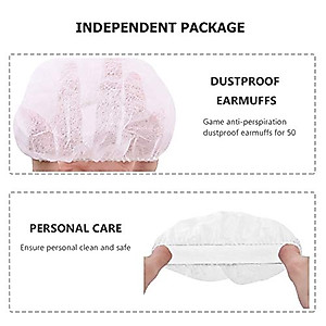 Healifty Headphone Covers 50pairs Sleeve Disposable Ear Most Stretchy Woven Nonwoven Headphones for Non- on Fit White Earpad Sweatproof Cover, Protector Earpads Covers Headphone of