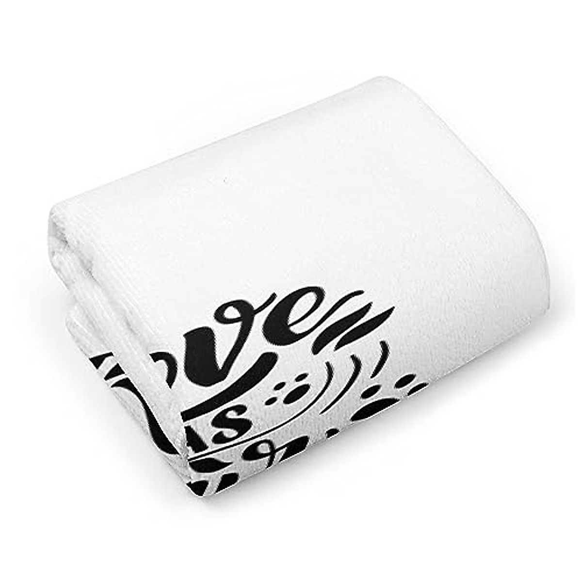 DEVONWIDE Love Has Four Paws Kitchen Towels 14" x 29", Funny Pet Quote Sayings Dish Towels Absorbent Drying Cloth Decorative White Hand Towel Gift for Dog Cat Pet Lovers Dinning Home Bathroom Decor