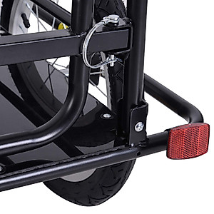 Black Folding Cargo Trailer with Seat Post Hitch for Quick Easy Attachment to Bicycle Can Fit Most Bicycles Quick Release Wheel Storage Cart for Transportation of Luggage Tools Groceries Space Saving
