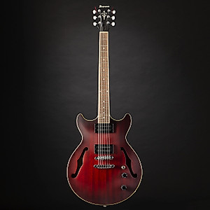 Ibanez Artcore 6 String Semi-Hollow-Body Electric Guitar, Right, Sunburst Red Flat, Full (AM53SRF)