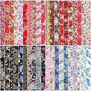 Yellow Decor Vintage Decor 40Pcs Quilting Fabric Strips Fabric Sheets Printed Quilting Fabric Sewing Fabric Materials Retro Scraps