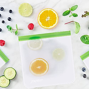 Reusable Gallon Freezer Bags - 6 Pack - Reusable Freezer Bags - Easy Seal & LEAKPROOF Food Storage Bags for Marinate Food, Fruits, Sandwich, Meal Prep, Travel Item as Halloween and Christmas Gifts