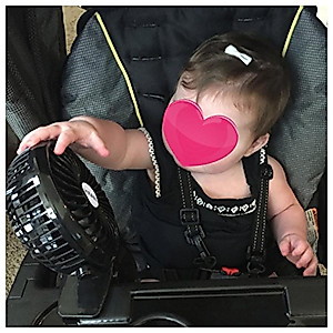 HJIAN 5-inch Clip Fan Portable Stroller Fan Battery Fan Clip on Fans Personal Cooling Fan Tables Fan Desktop Fans Clamp Fans Baby Stroller Clip Fan (Black)